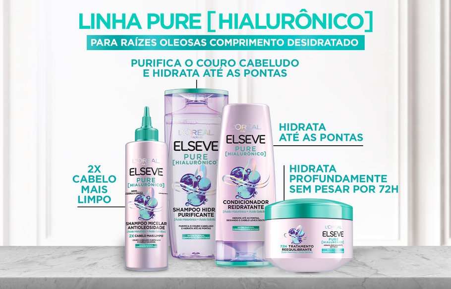 Elseve Pure Hialurônico | Cuidados para o Cabelo Oleoso