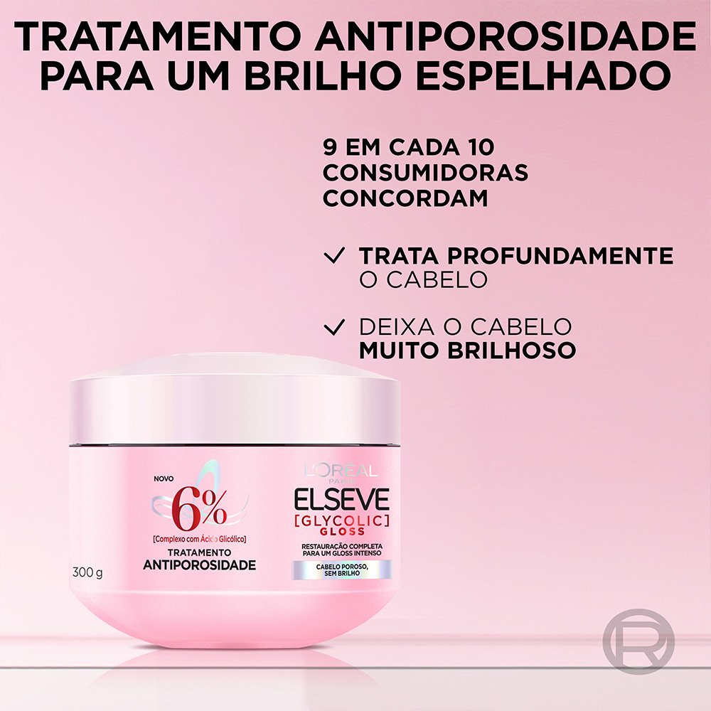 Elseve Glycolic Gloss Creme de Tratamento Anti-Porosidade 300g