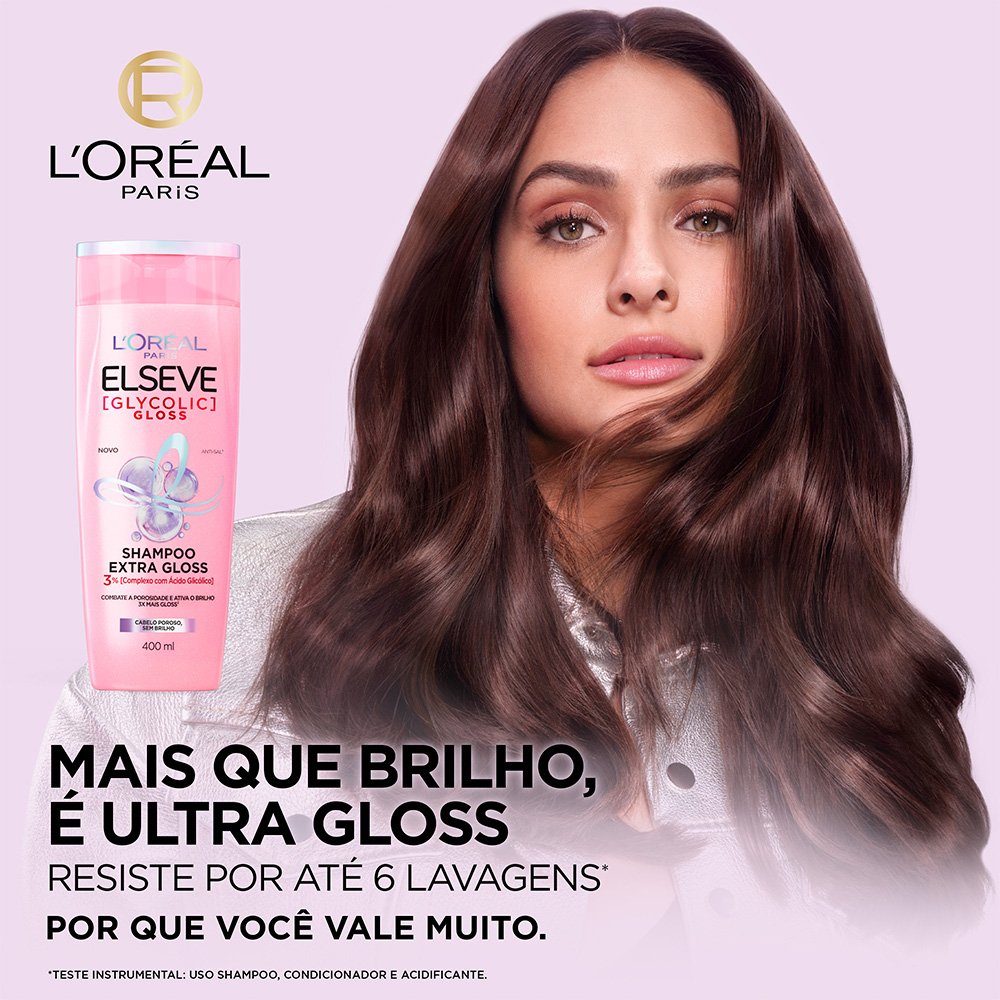 Elseve Glycolic Gloss Shampoo Extra Gloss Mais Brilho 200ml
