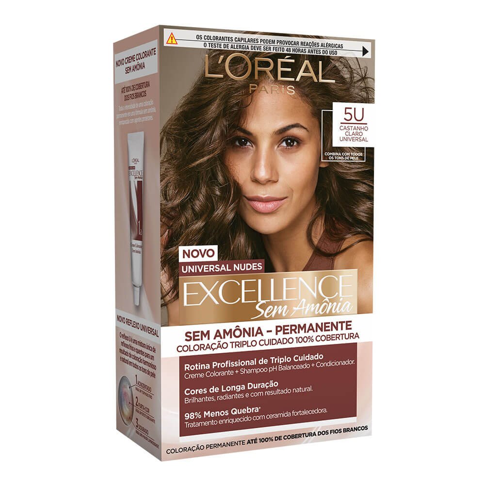 5U Castanho Claro Universal | Imédia Excellence Sem Amônia | L'Oréal Paris