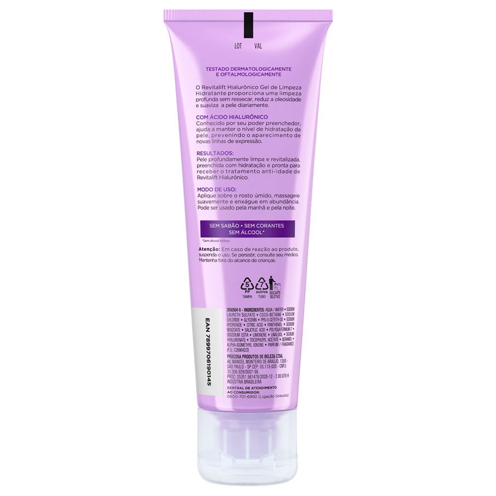Gel de Limpeza Facial Hidratante Revitalift Hialurônico 80g | L'Oréal Paris Gel de Limpeza Facial Hidratante Revitalift Hialurônico 80g | L'Oréal Paris